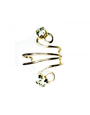 Alissa-Silver/Gold Ear Cuff with Rhinestones - Earlums
