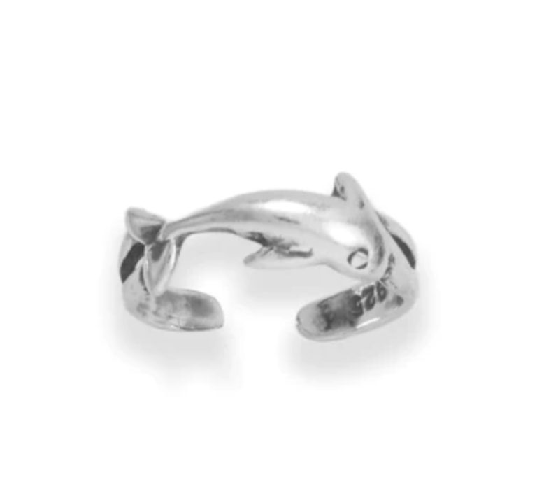 Silver Dolphin Toe Ring